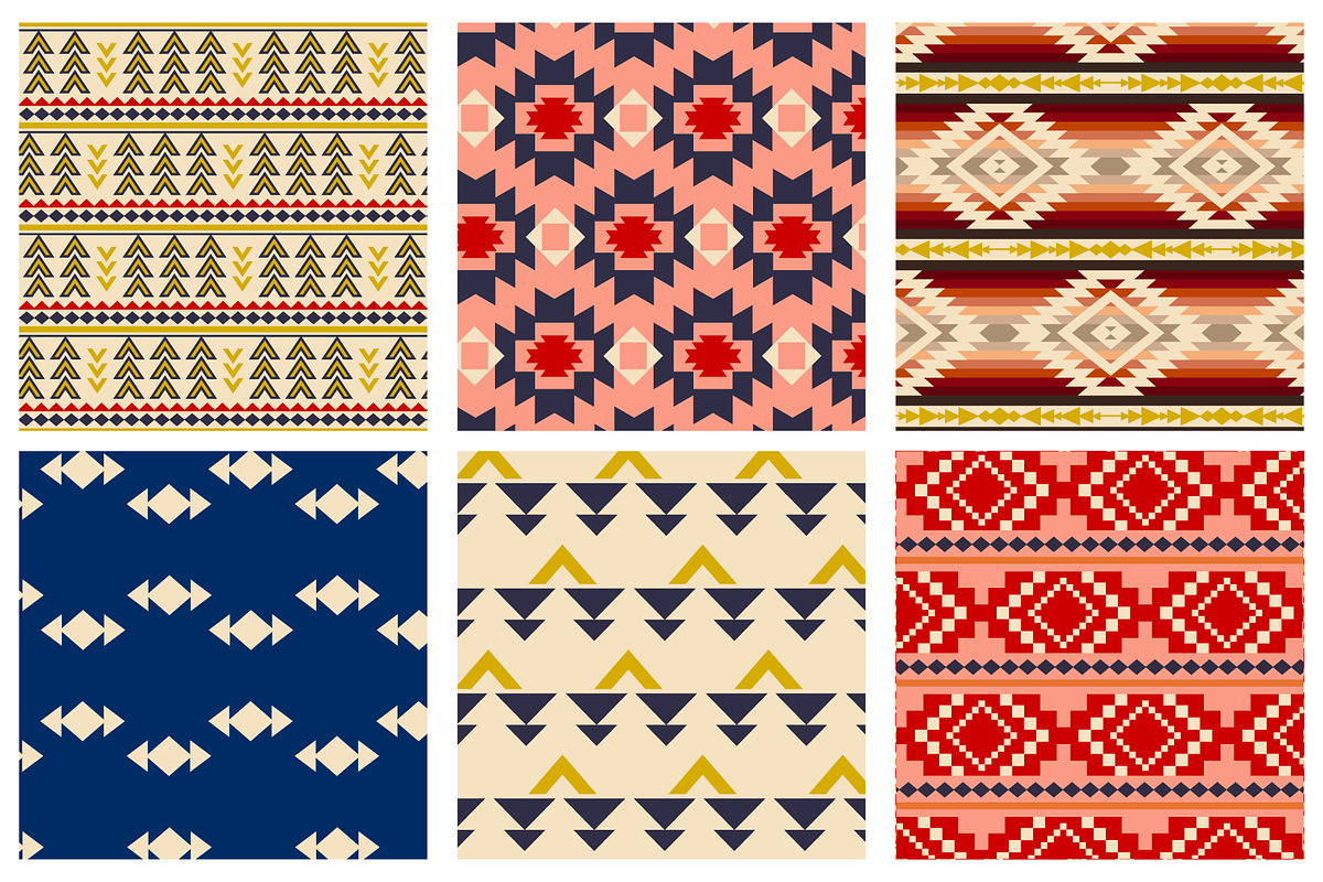 30 Southwestern Navajo Patterns Pack, a Pattern Graphic by Katrinelly