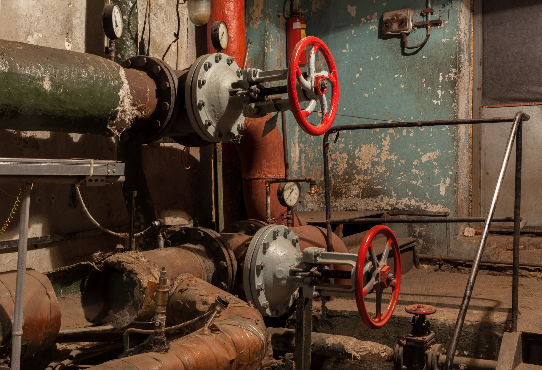 Control center in the boiler room featuring control, room, and boiler ...