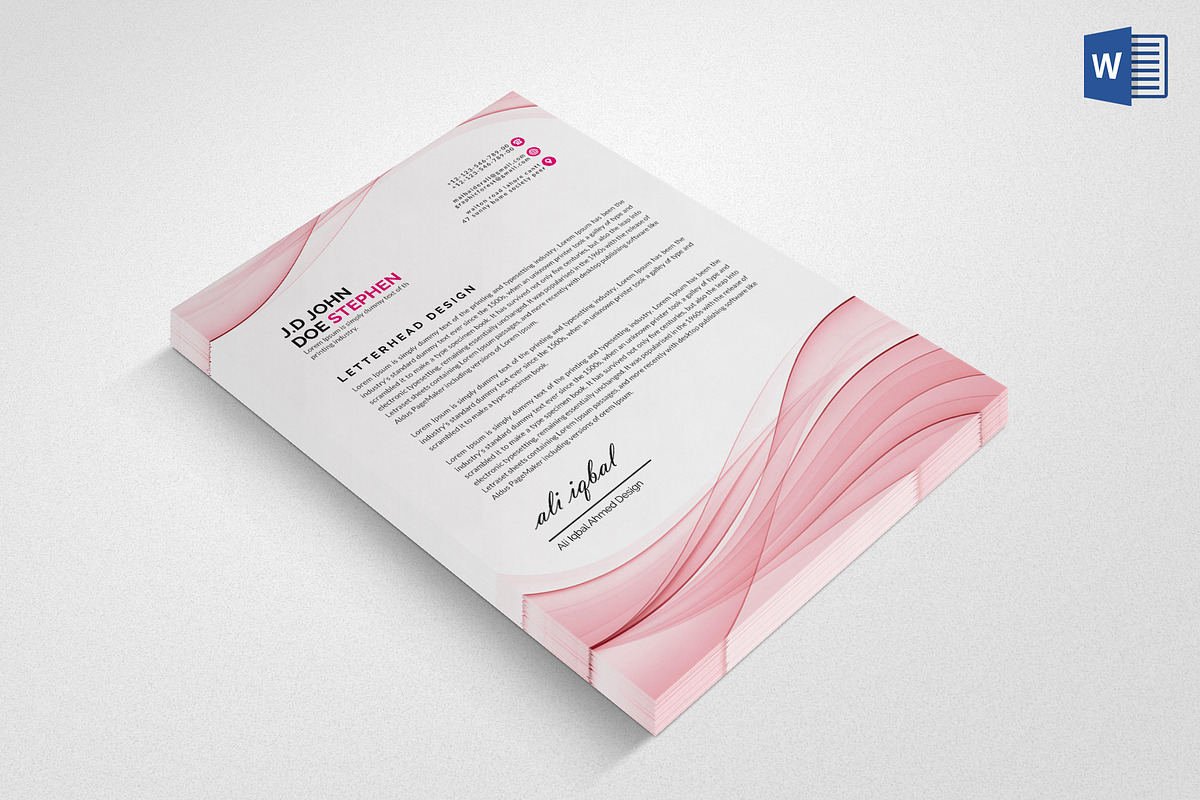 Line Business Letterhead Template, a Stationery Template by graphicforest