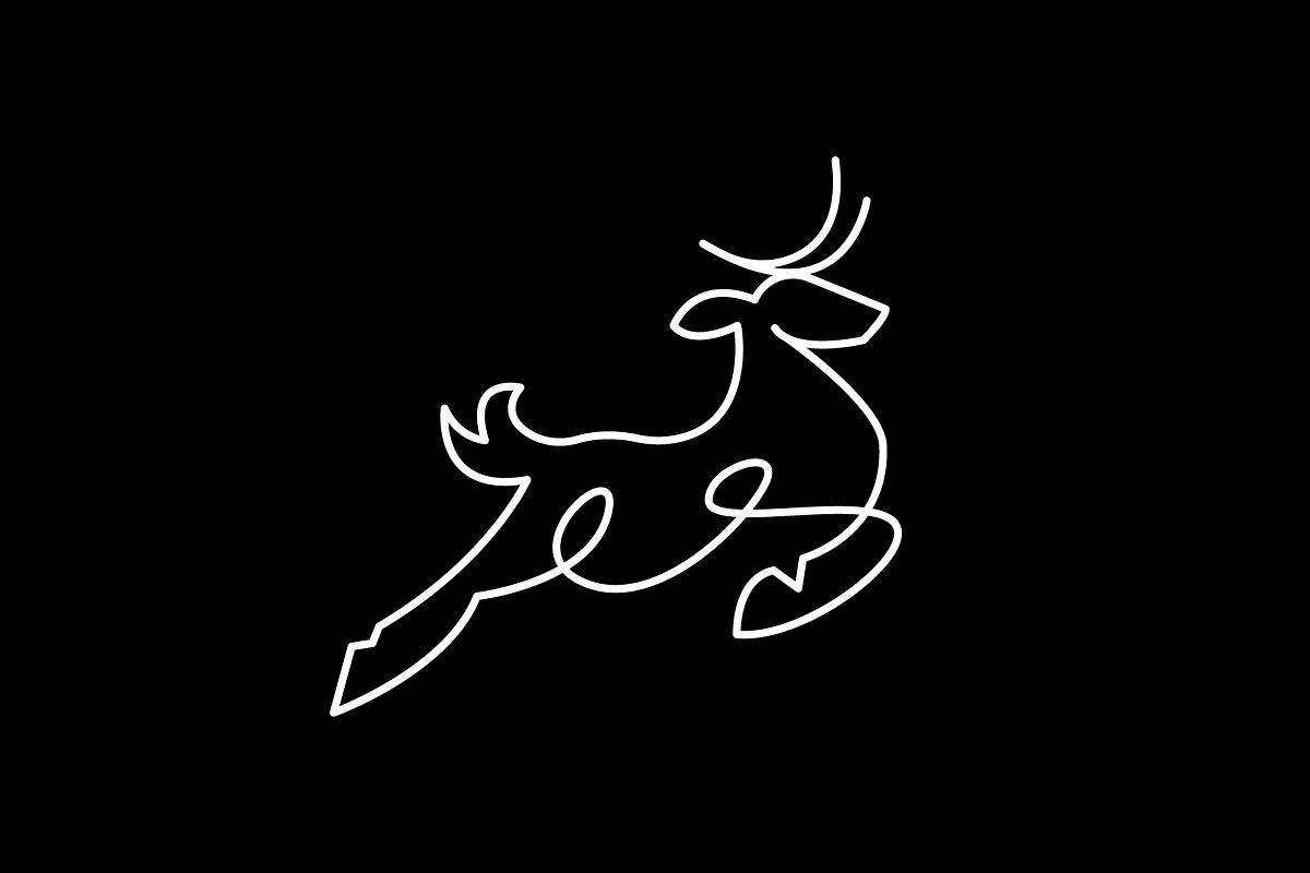 Running Deer Monoline Logo, a Branding & Logo Template by Cuanesia Std.