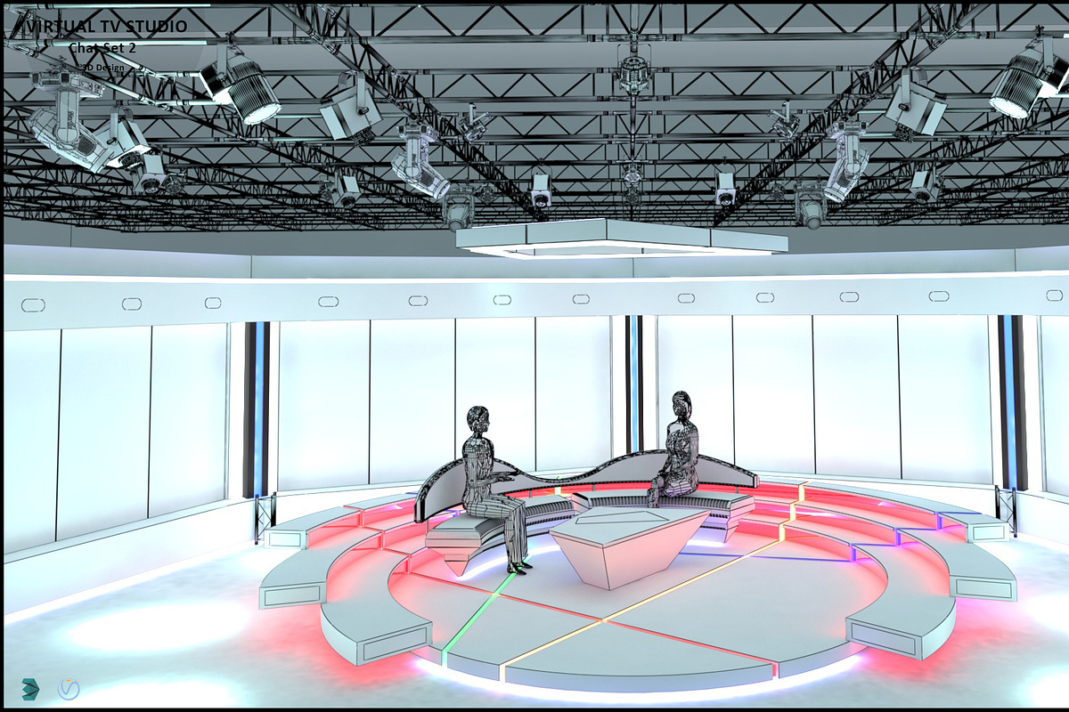 Virtual TV Studio Chat Set 2