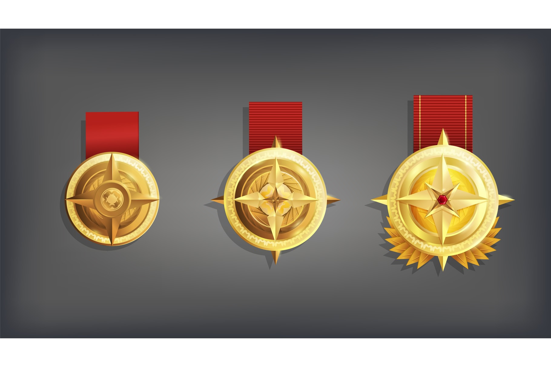 Ranked game cartoon medals. Symbol | Illustrations ~ Creative Market