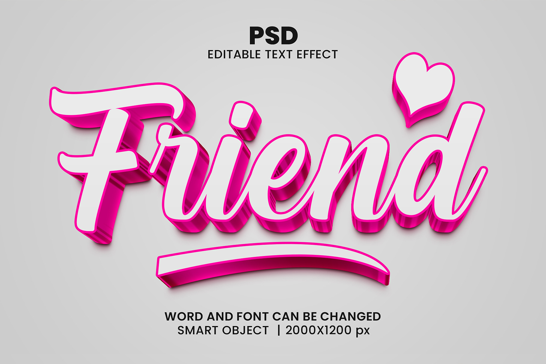 Friend 3d Editable Psd Text Effect, a Layer Style Add-On by bdrobin