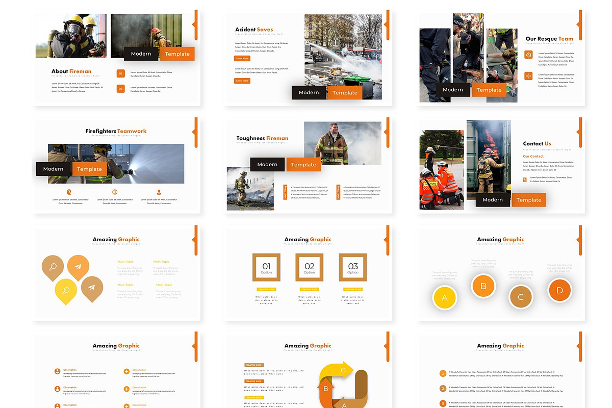 Fireman - Powerpoint Template, a Presentation Template by AQR Studio