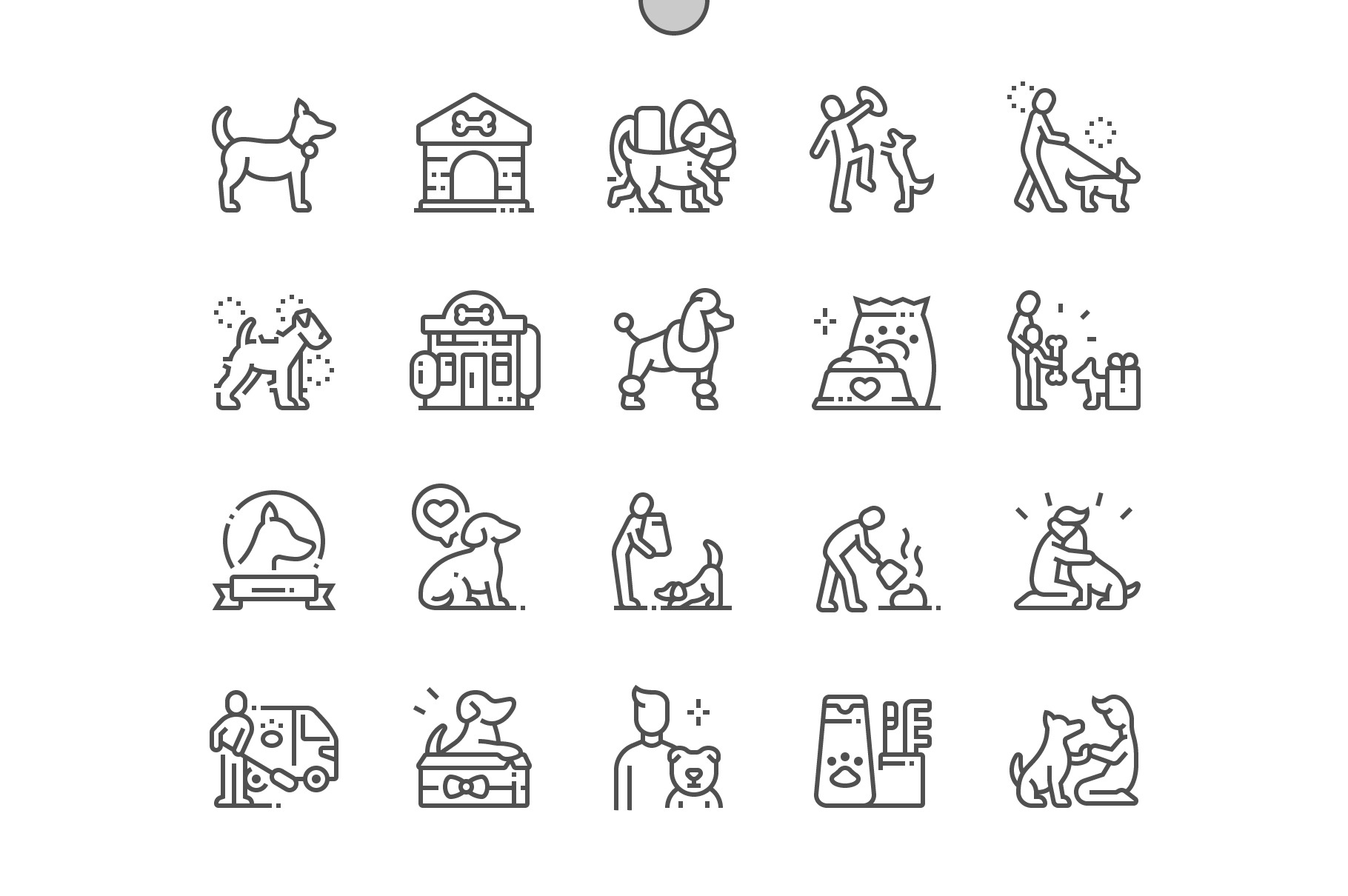 Dog Line Icons, an Outline Icon by Palau