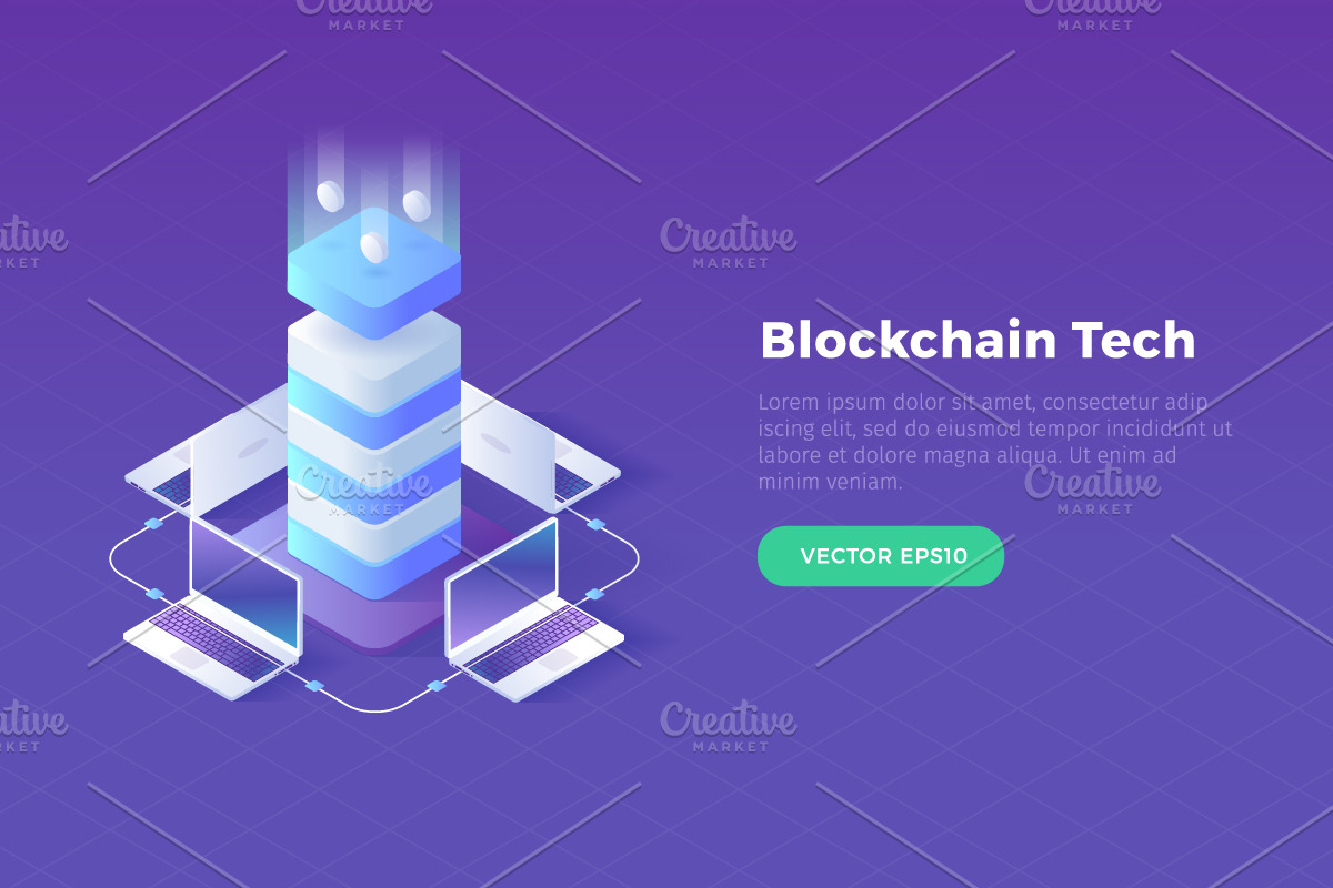 Blockchain Transactions, a Finance Illustration by Vector Kitchen by ...