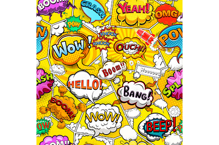 Comic speech bubbles pattern, a Pattern Graphic by Yayasya