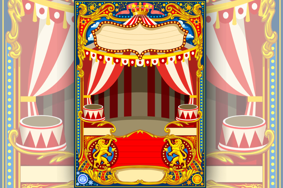 Circus Cartoon Vector Decoration, a Decorative Illustration by ...