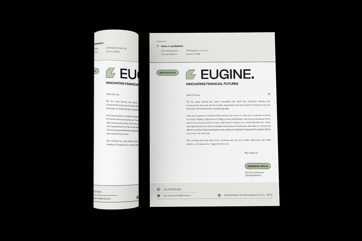 Professional Letterhead Design, a Stationery Template by Neermana