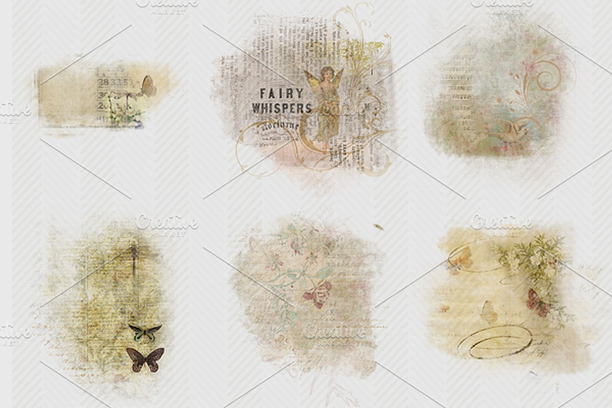 Collage Overlay Patterns, a Texture Graphic by Vintage Style Designs