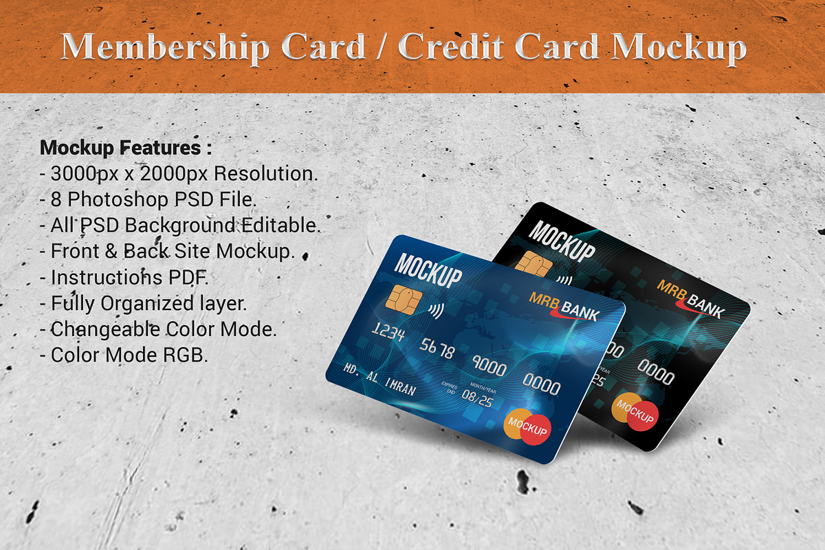 Membership Card / Credit Card Mockup, a Mockup by alimran24