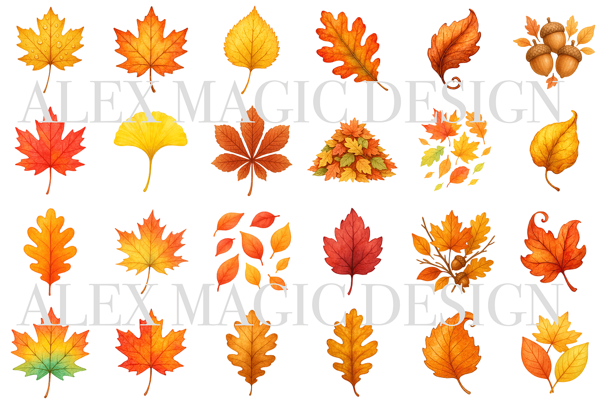 Autumn Leaves Clipart Set