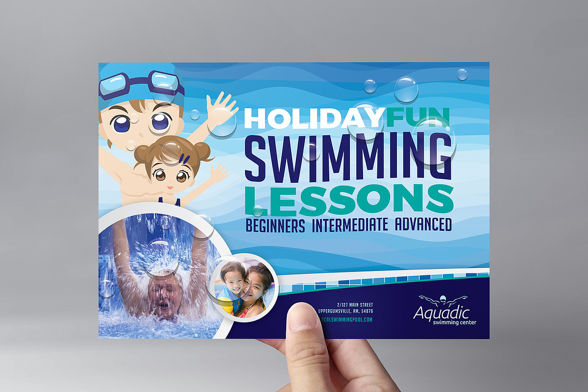 Swimming Pool Flyer Template, a Flyer Template by BrandPacks