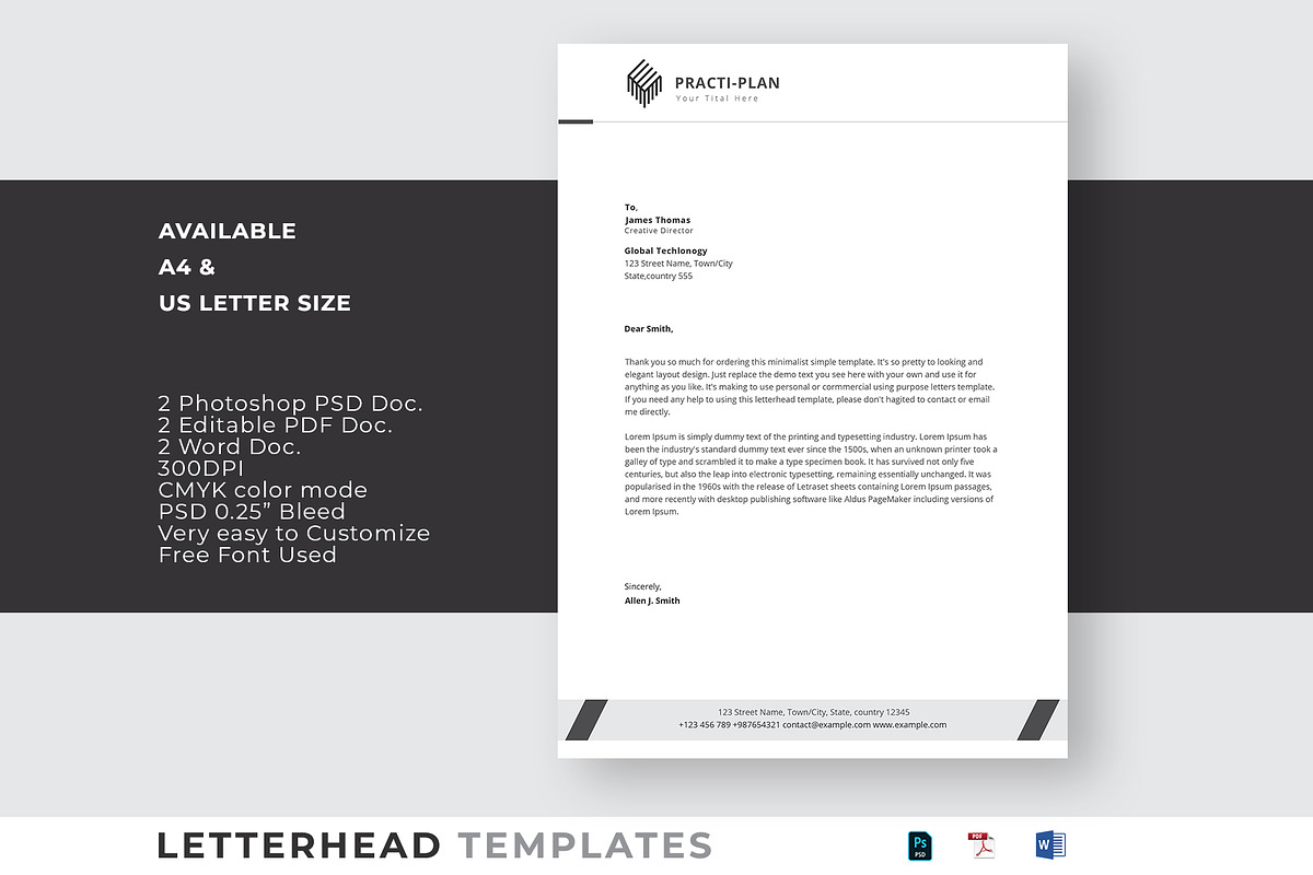 Minimal Letterhead Template