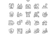 World Refugee Day Line Icons, an Outline Icon by Palau