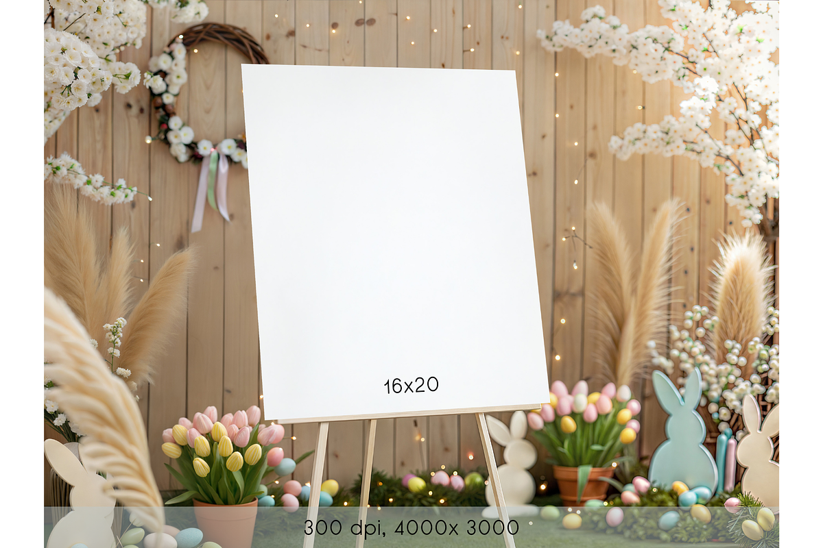 Rustic Easter Spring 16x20 Mockup, a Product Mockup by MockupWizard