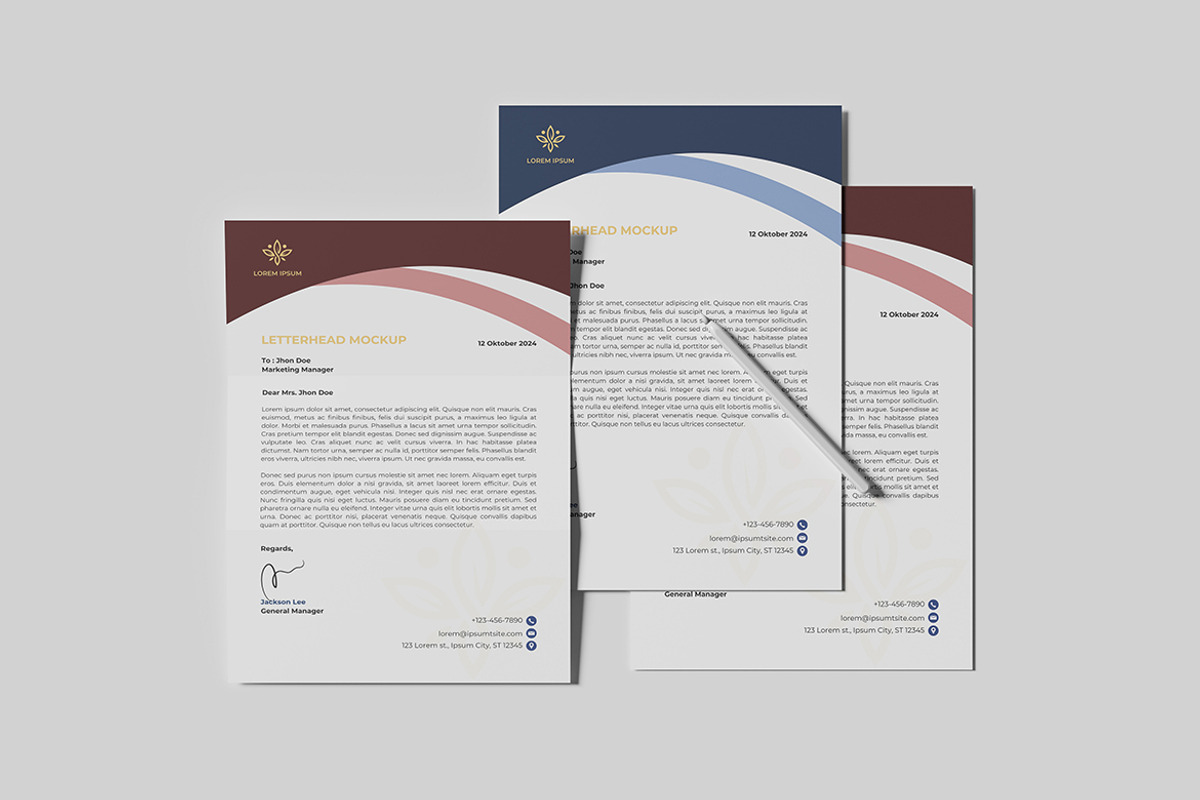 Letterhead Mockup, a Product Mockup by bimockup