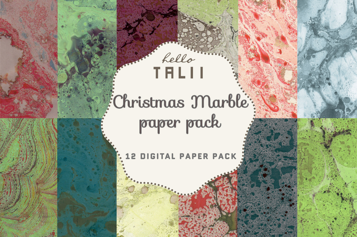 Christmas Marble Paper Pack, a Texture Graphic by Hello Talii
