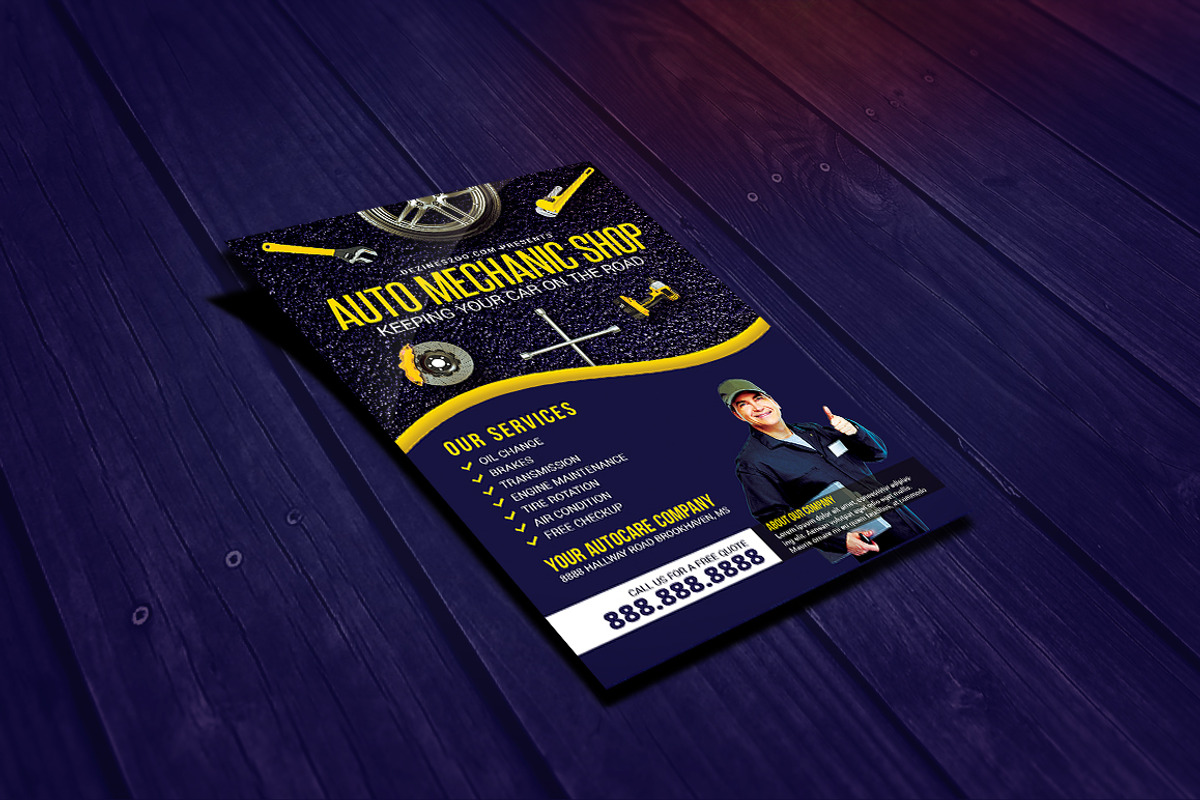 Auto Mechanic Repair Shop Flyer, a Flyer Template by Dezines2go ...