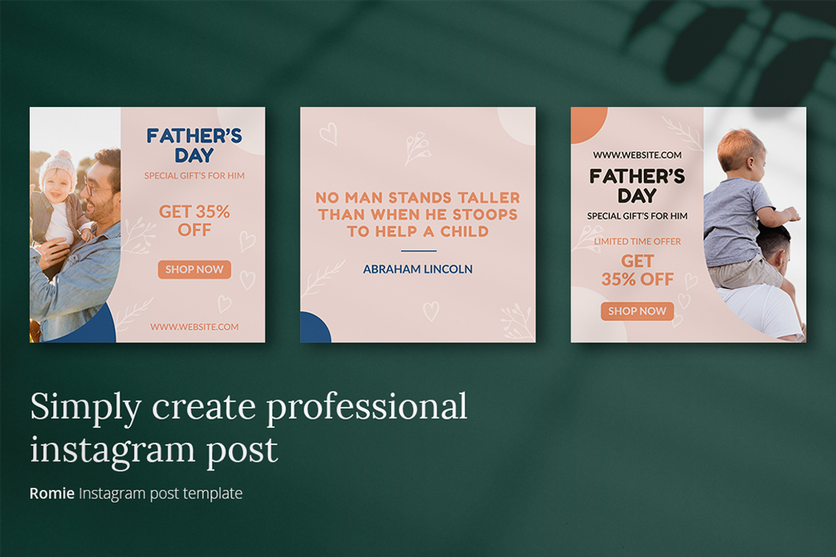 Romie - Father's Day Instagram Post, a Social Media Template by Attype