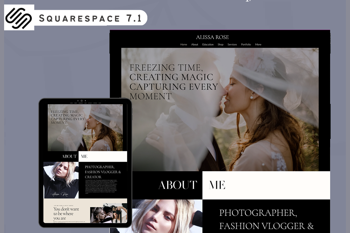 Wix photography website template, a Wix Template by Climbwithelevator