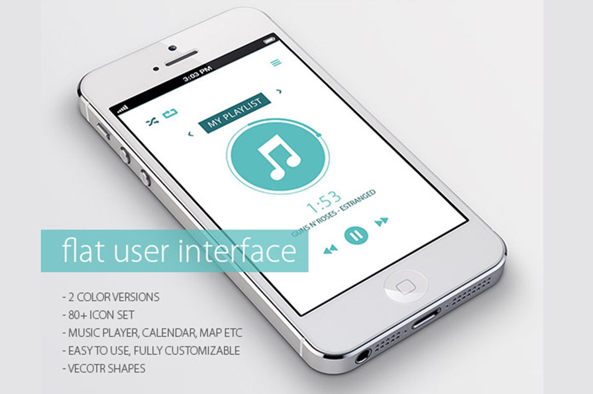 Flat User Interface | UI UX, an iPhone Mockup by pixart_pm | Creative ...