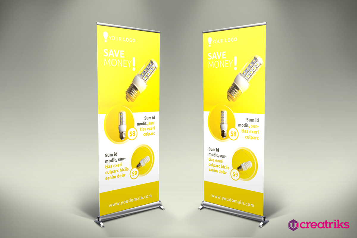 Led Lighting Roll Up Banner, a Flyer Template by Creatricks