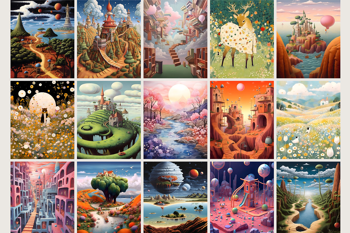 Surreal Posters Kids Room Gallery, a Graphic by SunnyAfternoons