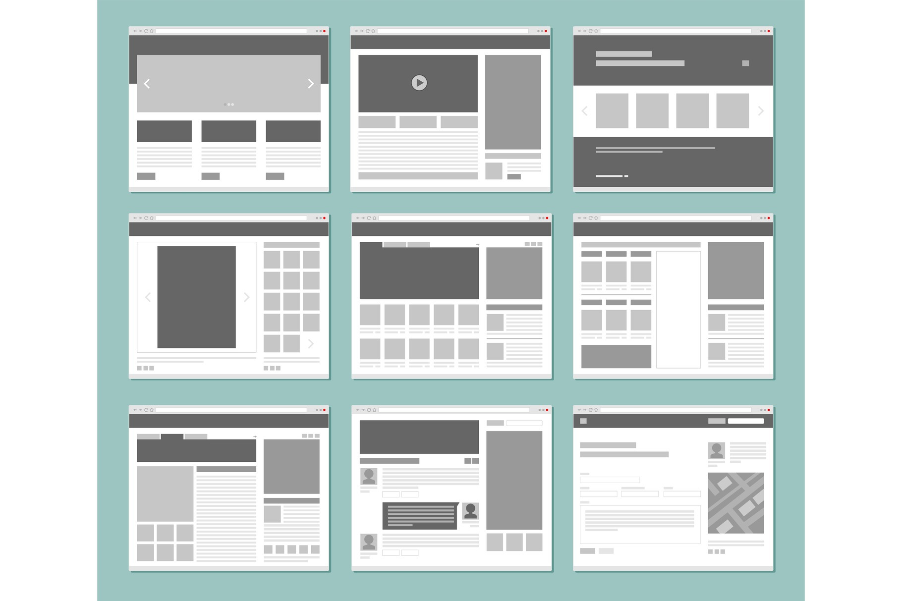 Web pages layout. Internet browser, a Graphic by Onyx