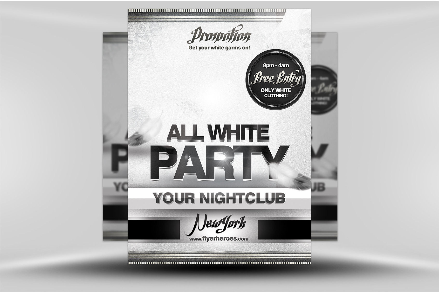 All White Party Flyer Template, a Flyer Template by FlyerHeroes