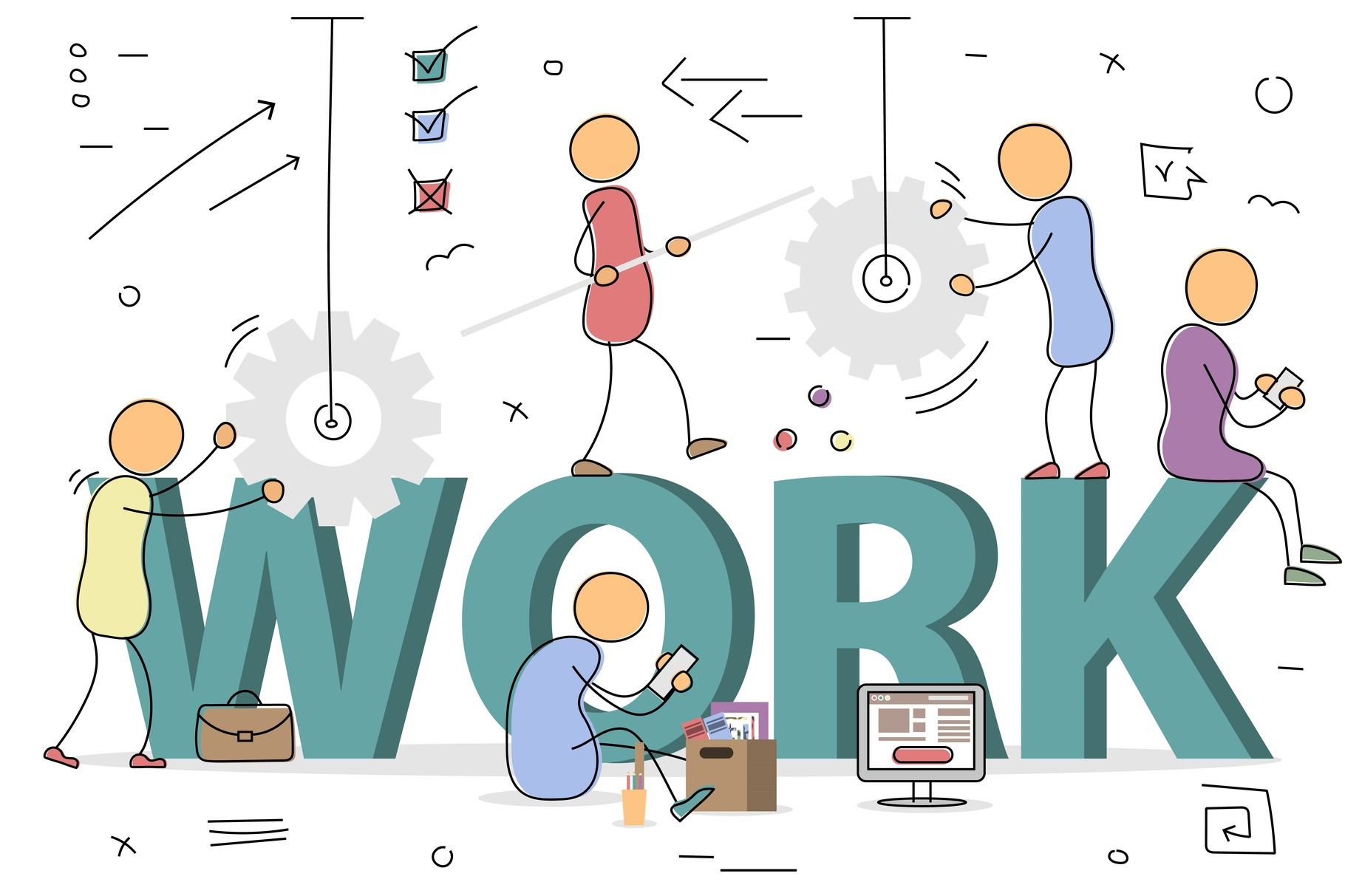 WORK concept - drawing men, a Person Illustration by Vasser