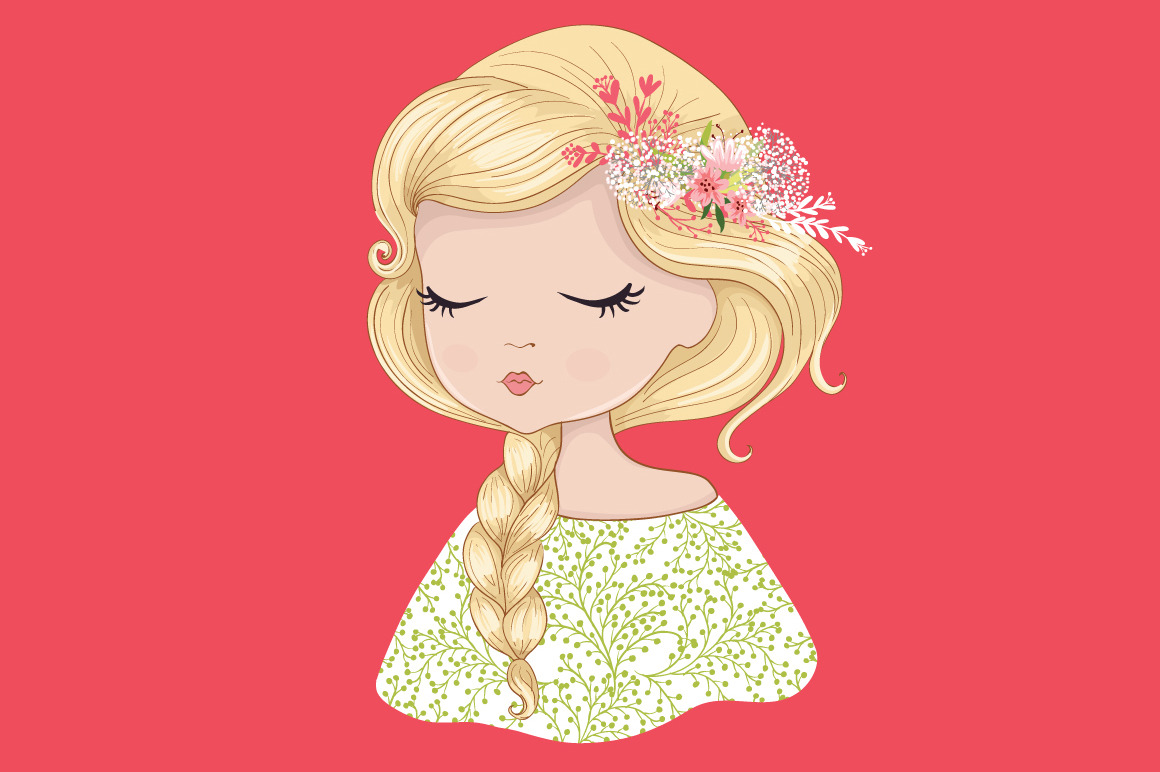Cute Girl-Girl vector illustration, a Decorative Illustration by ...