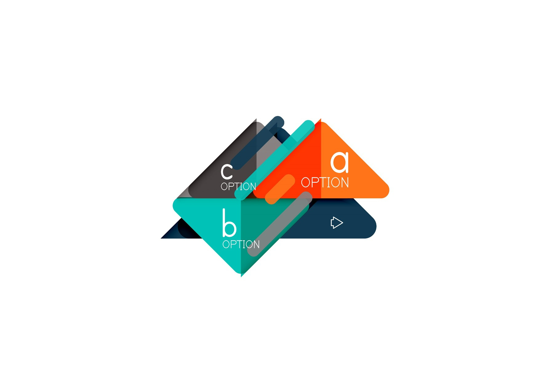 Triangle data visualization design, option infographic layout, a ...