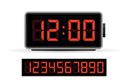 Digital clock number set. Time icon, an Illustration by DG-Market