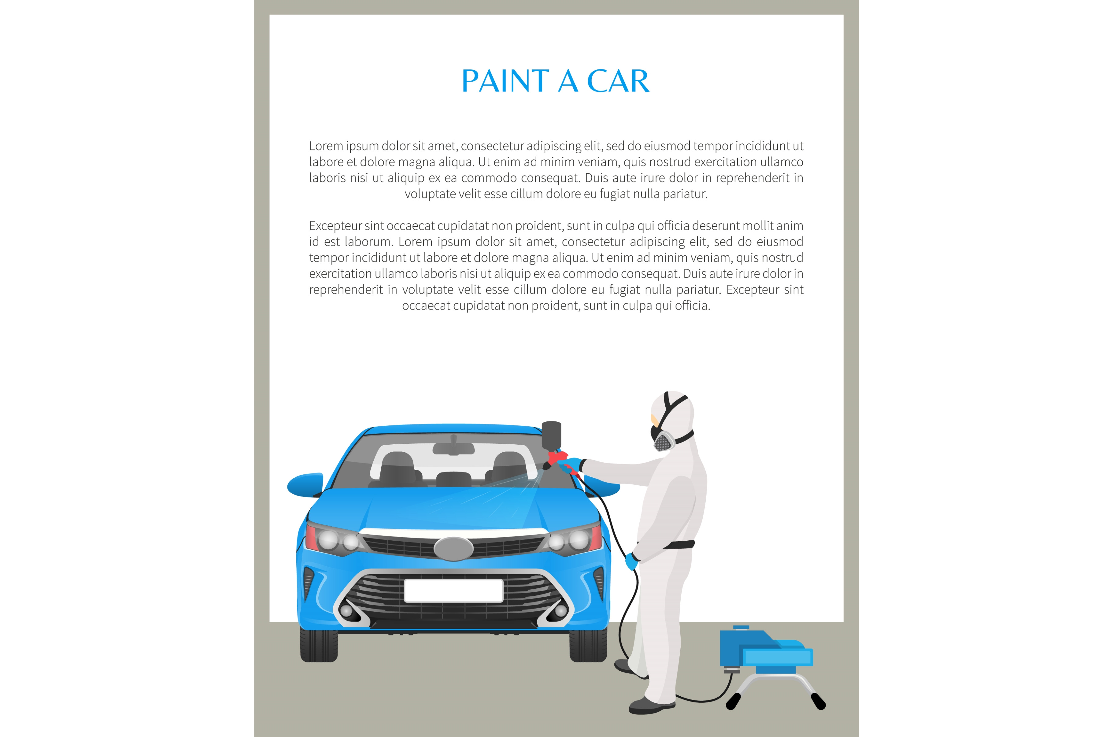 Paint Car Poster and Text Vector, an Object Illustration by robuart