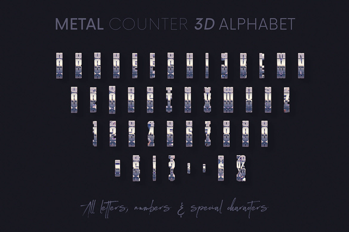 Metal Counter - 3D Lettering, a Graphic by MIIM