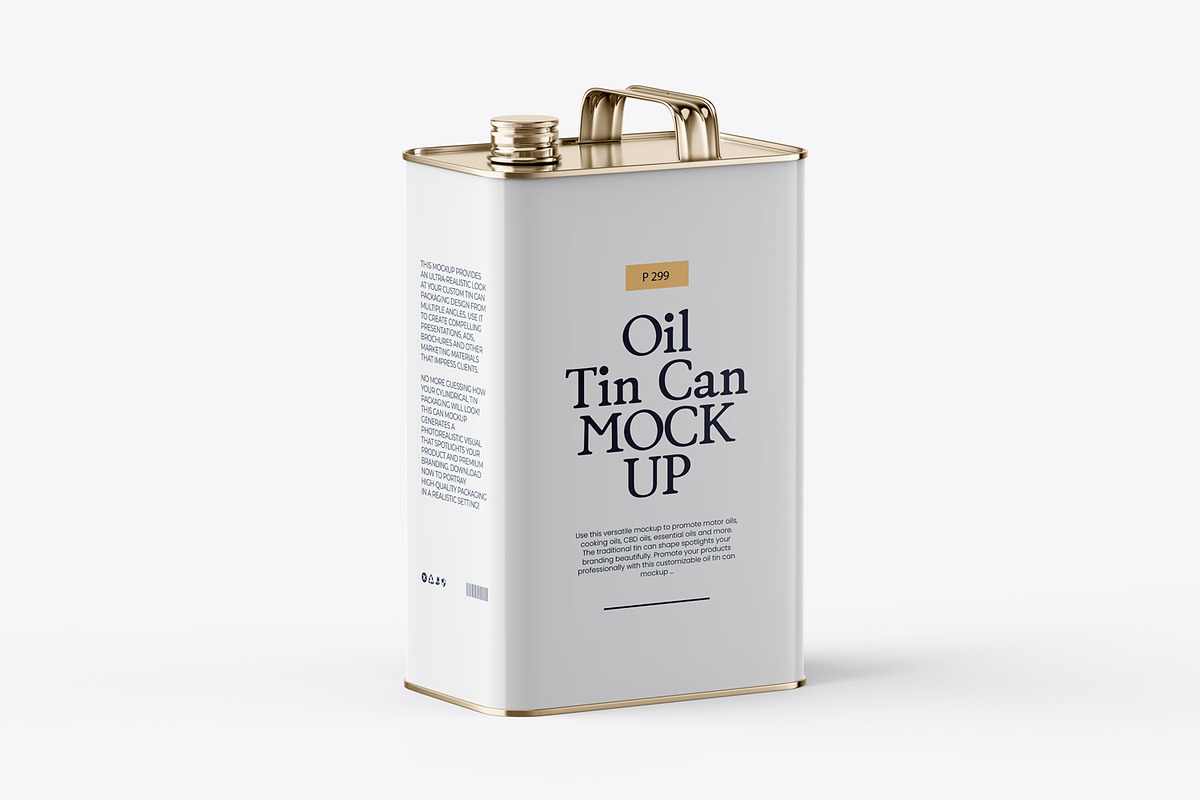 Oil Tin Can Branding Mockup, a Cups & Container Mockup by Ram Studio LLC