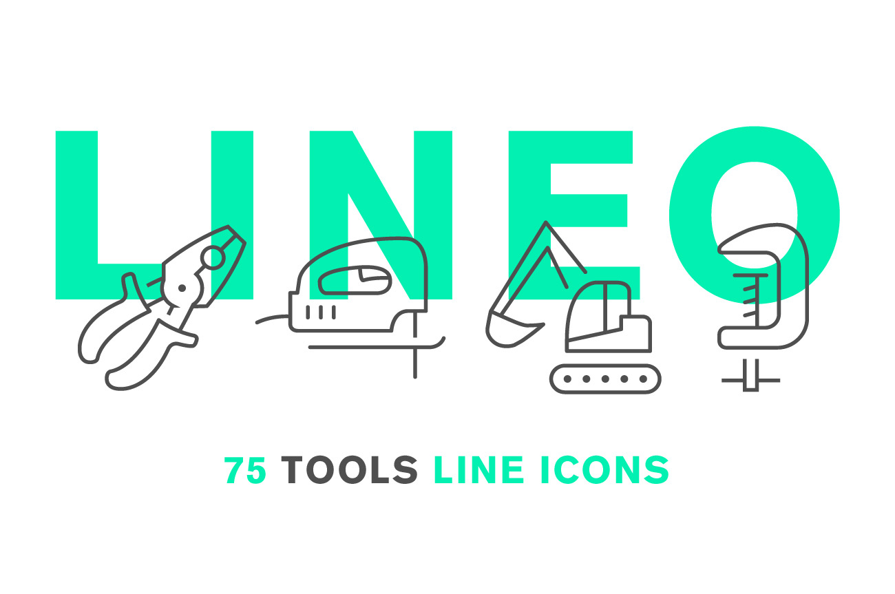 LINEO - 75 TOOLS ICONS, an Outline Icon by sharpnose