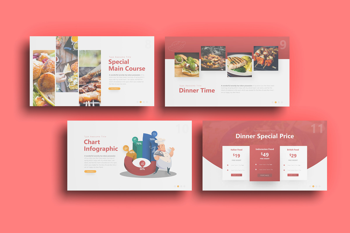 Dinner Food PowerPoint Template