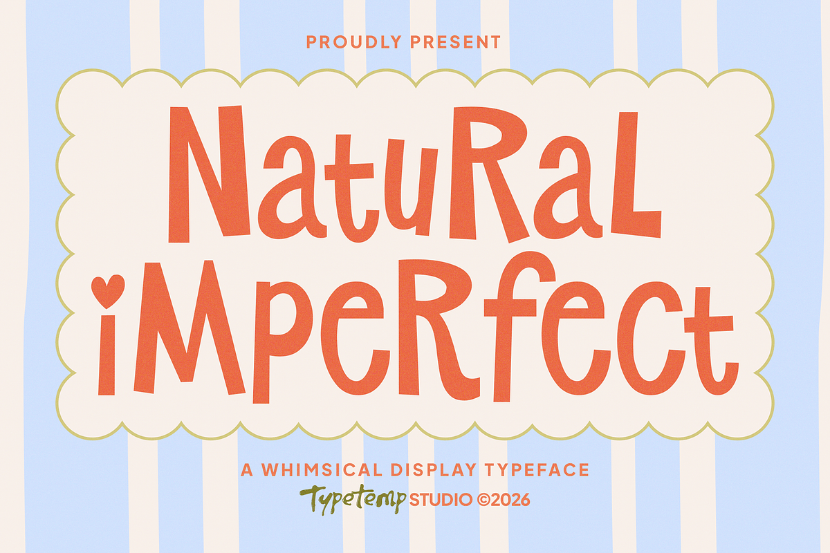 Natural Imperfect Whimsical Display, a Sans Serif Font by Typetemp Studio