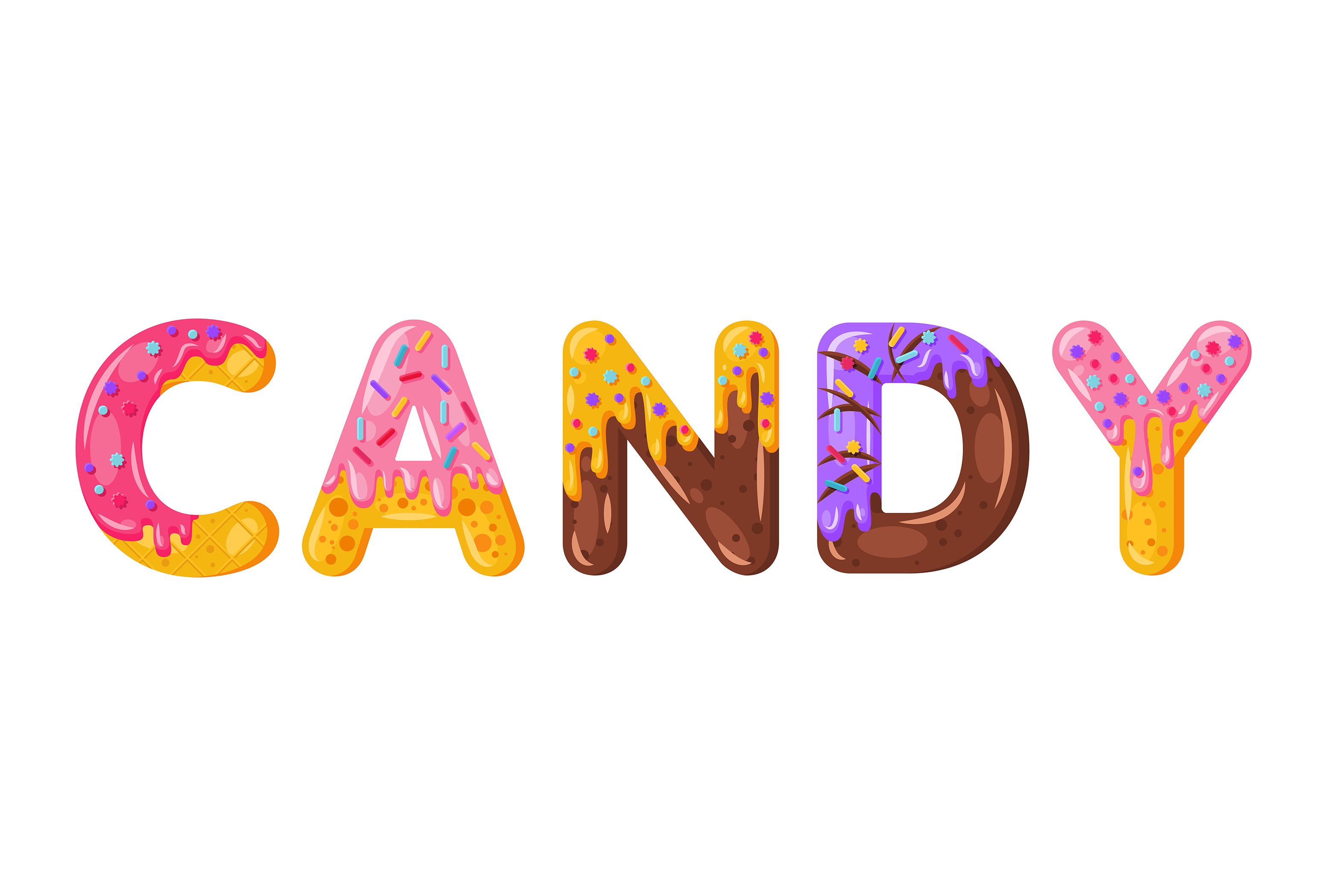Donut cartoon candy biscuit word, a Templates & Theme by bsd studio