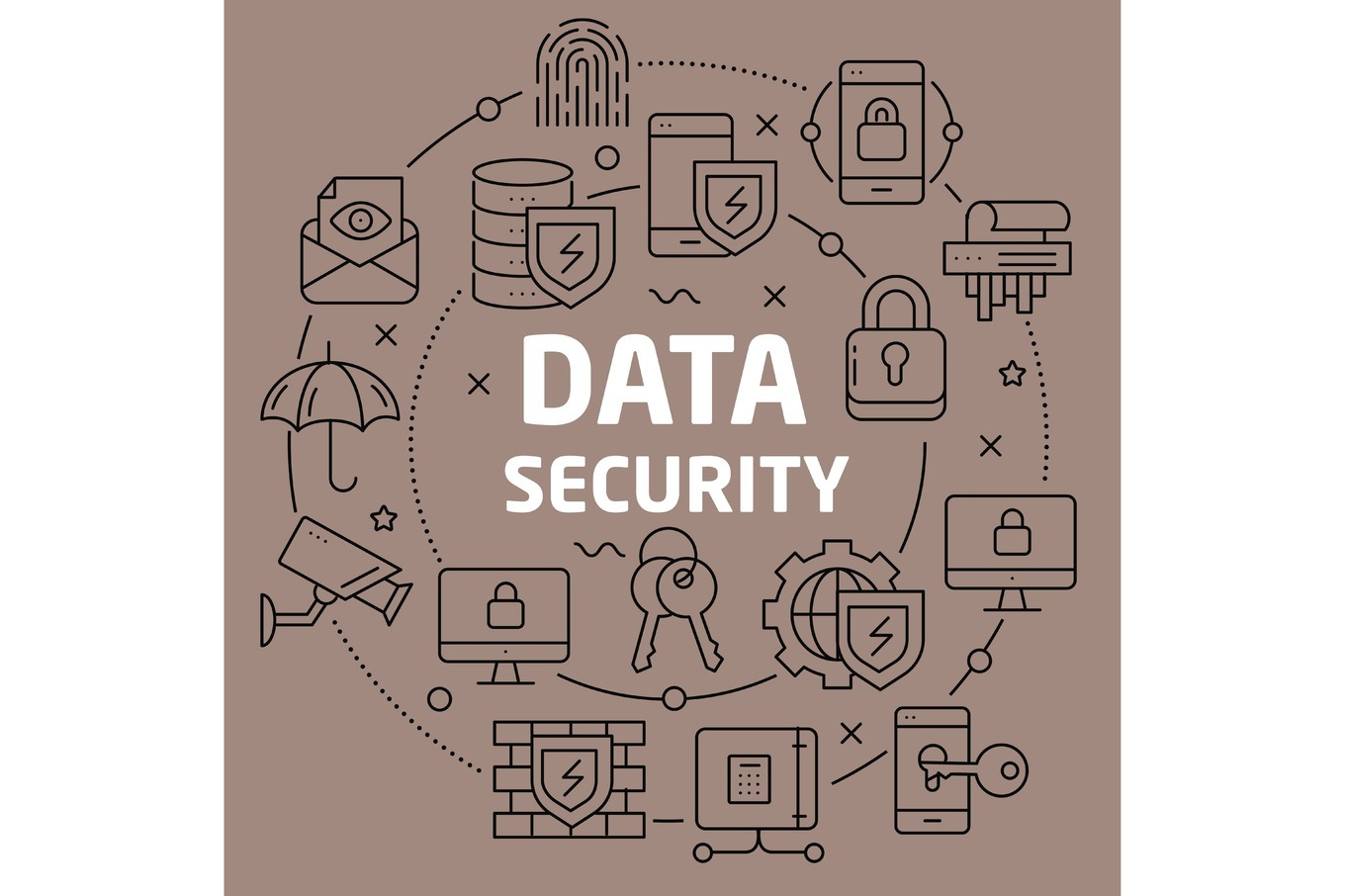 Linear illustration data security, a Presentation Template by ToozDesign