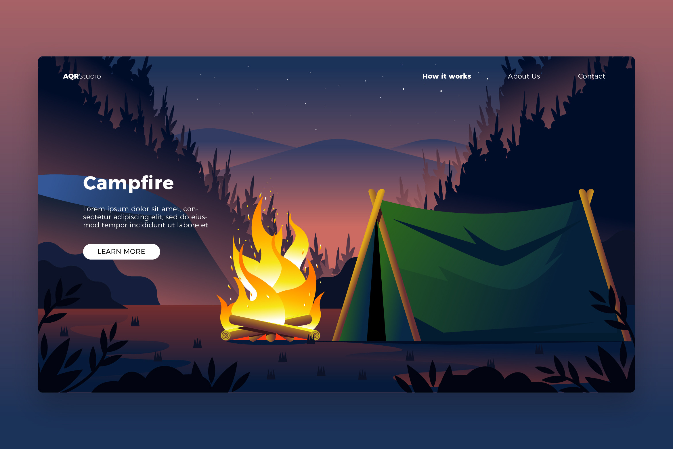 Campfire - Banner & Landing Page, a Templates & Theme by AQR Studio ...