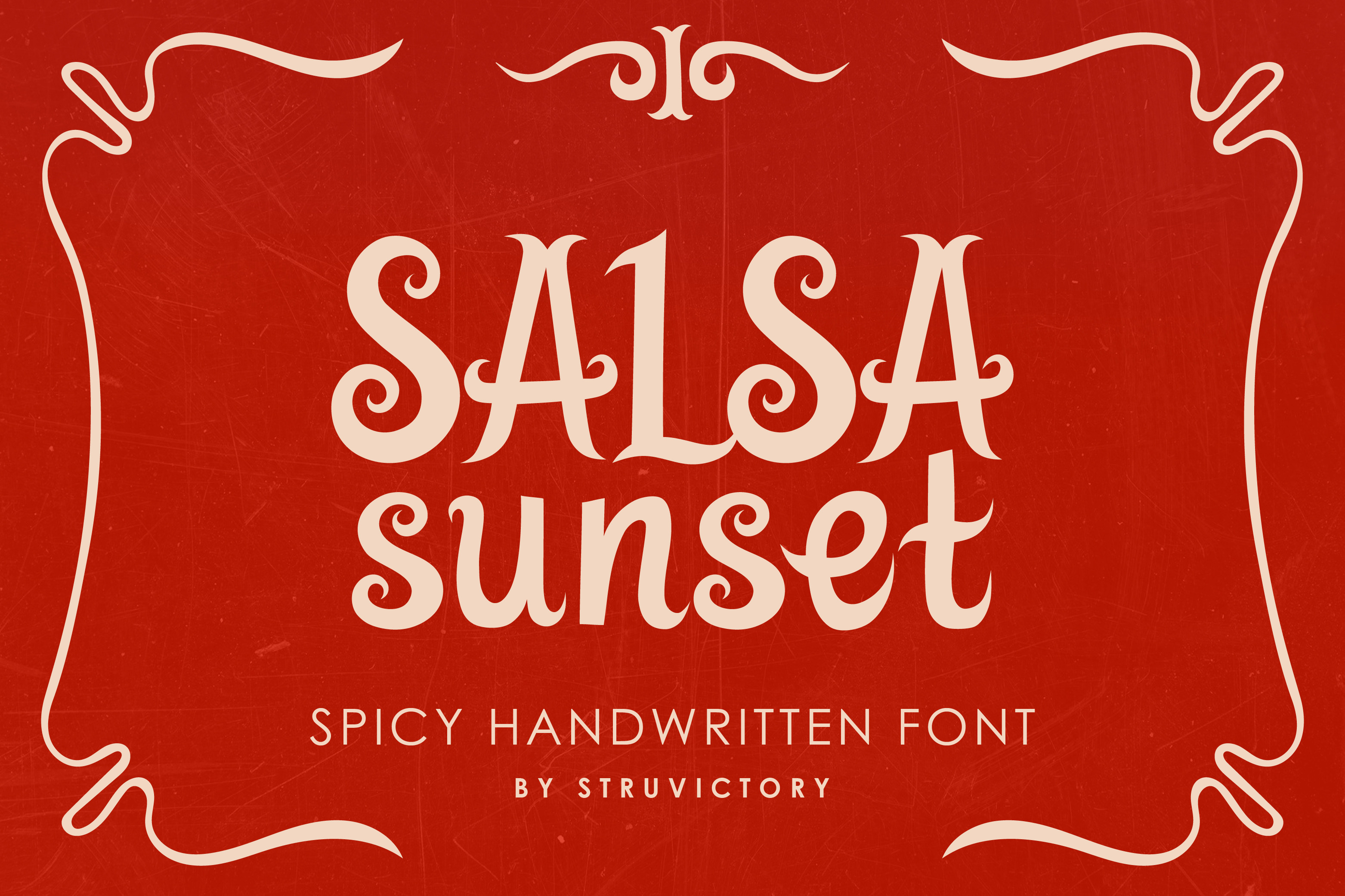 Salsa Sunset Handwritten Spicy Font, a Handwriting Font by Struvictory.art