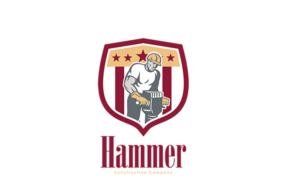 Hammer Construction Company Logo, a Branding & Logo Template by patrimonio