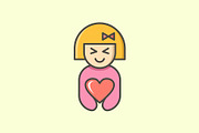 cute love girl logo, a Branding & Logo Template by ZHR Creative