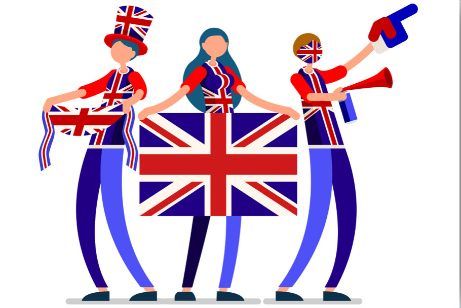 English Flag UK People Symbol, a Person Illustration by Aurielaki Stock ...