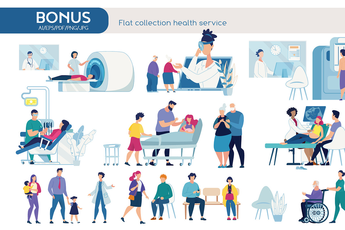 Health Service Scene Vectors, a Healthcare Illustration by Tera Vector