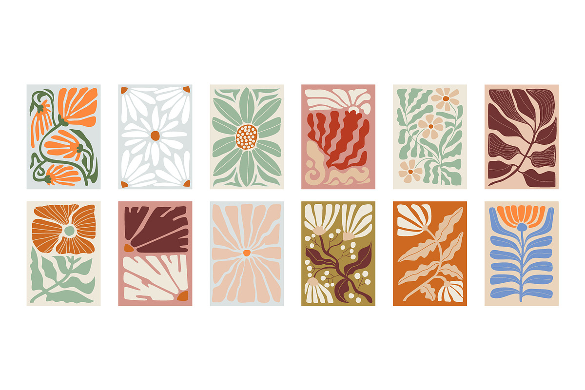 Vintage Flower Blocks Art Print