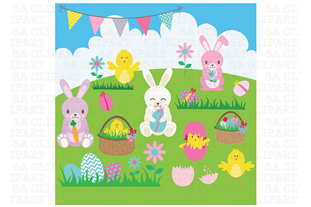 Easter Bunny Clipart | Illustrations ~ Creative Market